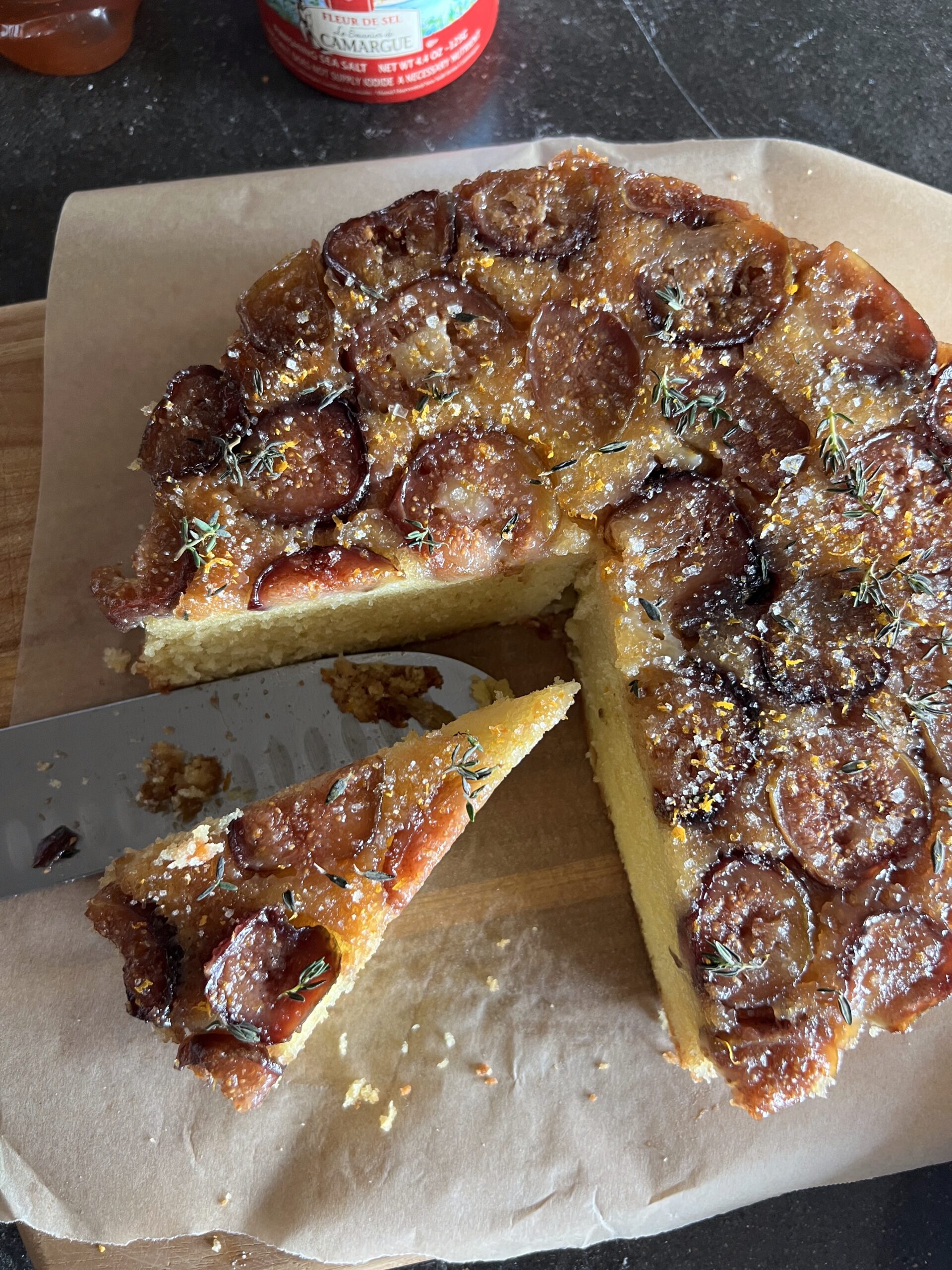 upside-down fig butter cake